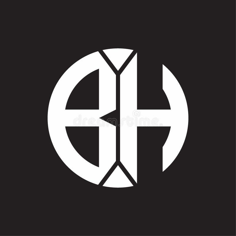 BH Logo Monogram with Piece Circle Ribbon Style Stock Illustration ...