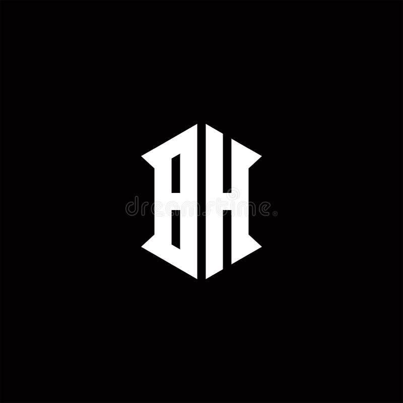 BH Logo Monogram with Shield Shape Designs Template Stock Vector ...