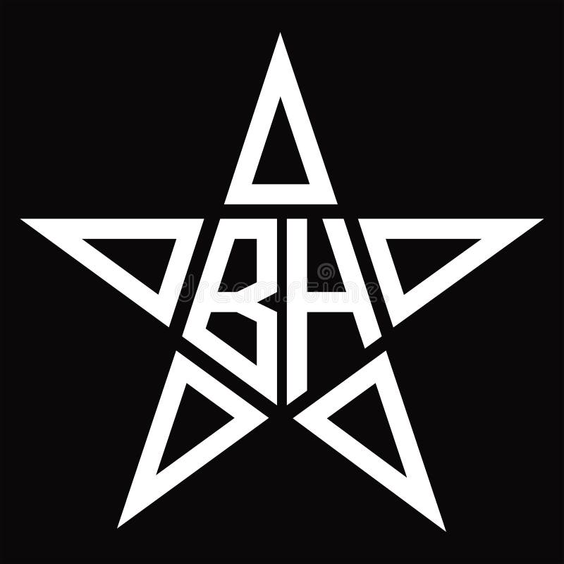 BH Logo Monogram with Star Shape Design Template Stock Vector ...