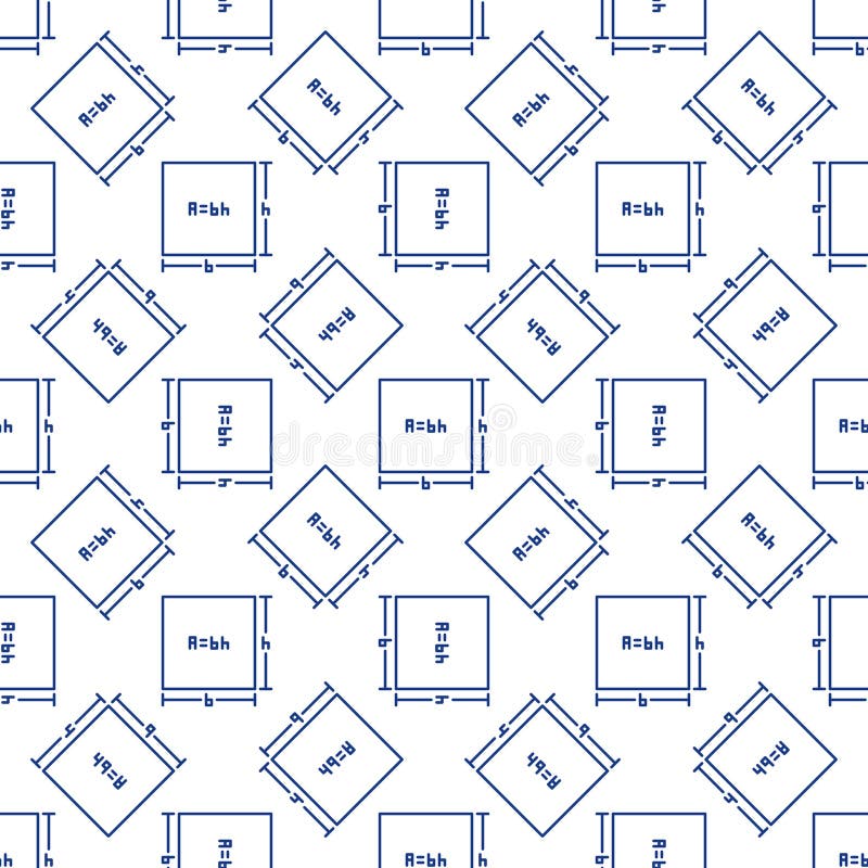 Vector Area of a Rectangle Concept Outline Seamless Pattern Stock ...