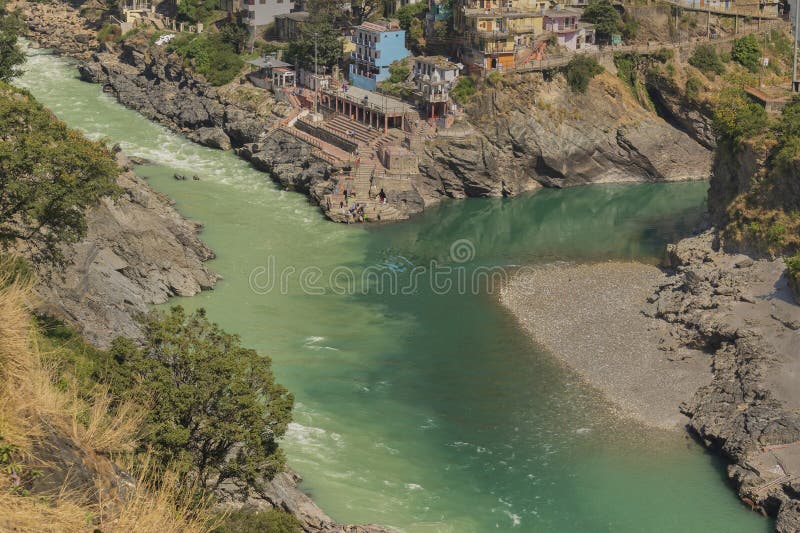 Bhagirathi River from Left Side and Alakananda River with Turquoise ...