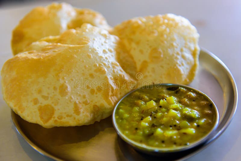 Bhaji Vegeterian Indio Tradicional Del Puri De La Comida Foto de ...