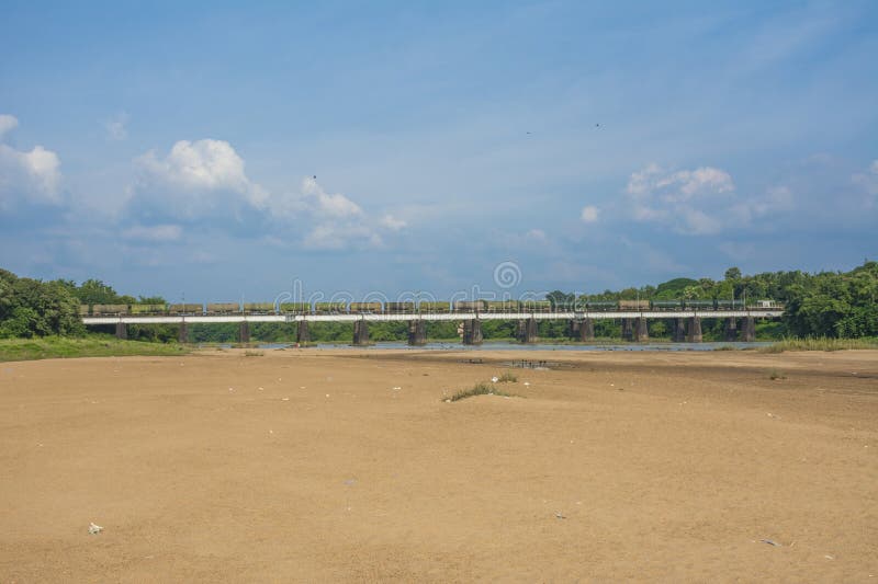 Bharathapuzha river bridge stock image. Image of long - 331847861