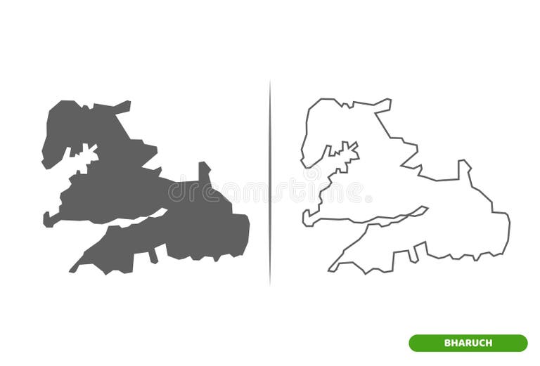Bharuch District of Gujarat State Map Stock Vector - Illustration of ...