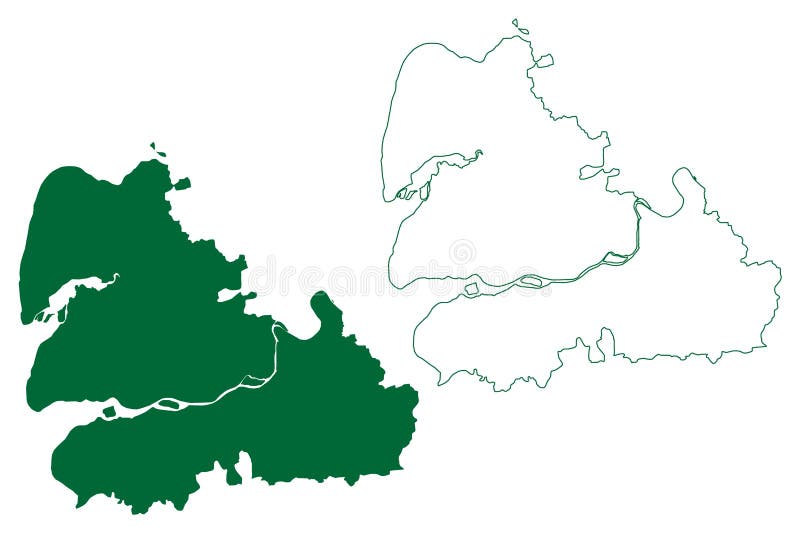 Bharuch District Gujarat State, Republic of India Map Vector ...