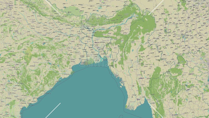 Bhasan Char Island in the Bay of Bengal. OSM Map. Slide Stock Video ...