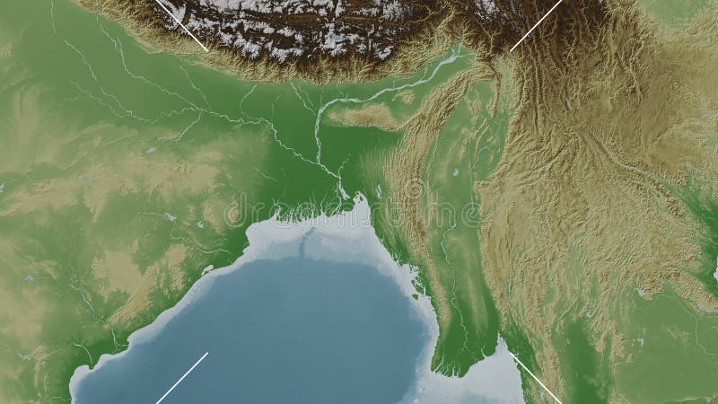 Bhasan Char Island in the Bay of Bengal. Physical Map. Slide Stock ...