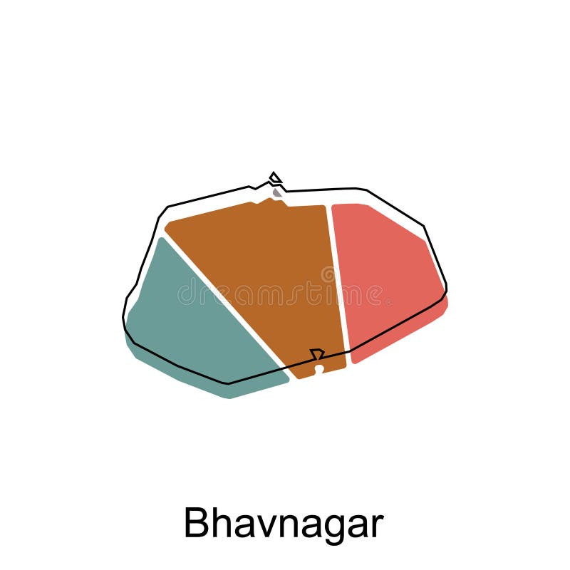 Bhavnagar District Gujarat State, Republic of India Map Vector ...
