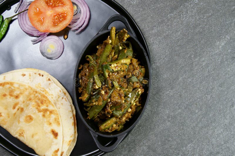 Bhindi Masala or Stuffed Bhindi or Okra, an Indian Vegetable Stock ...