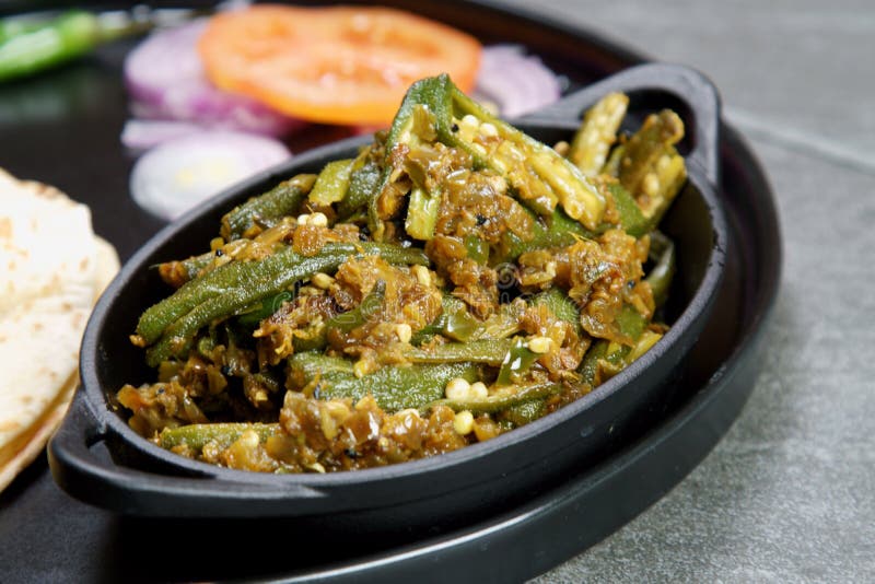 Bhindi Masala or Stuffed Bhindi or Okra, an Indian Vegetable Stock ...