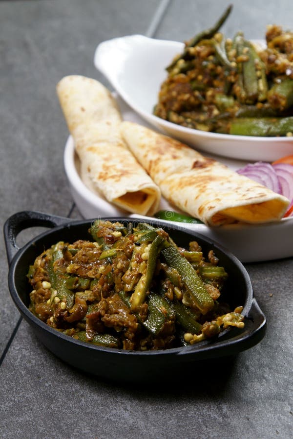Bhindi Masala or Stuffed Bhindi or Okra, an Indian Vegetable Stock ...
