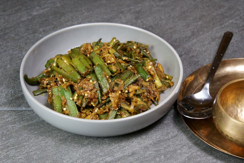 Bhindi Masala or Stuffed Bhindi or Okra, an Indian Vegetable Stock ...