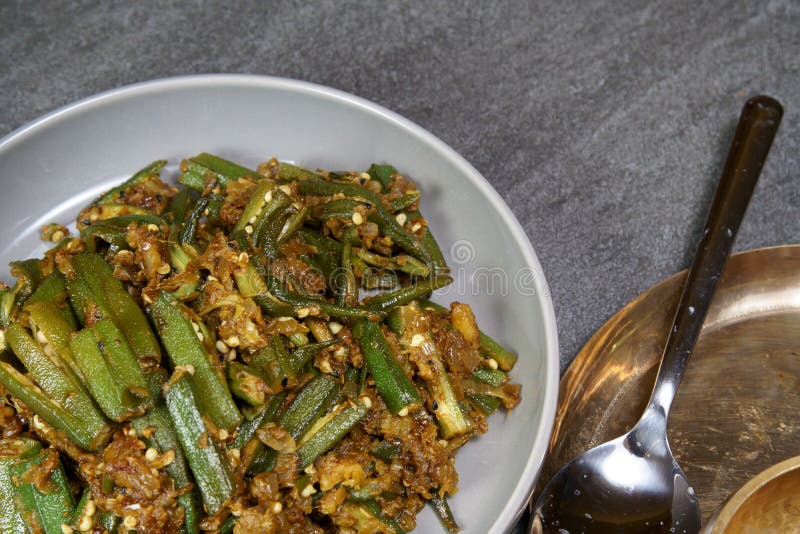 Bhindi Masala or Stuffed Bhindi or Okra, an Indian Vegetable Stock ...