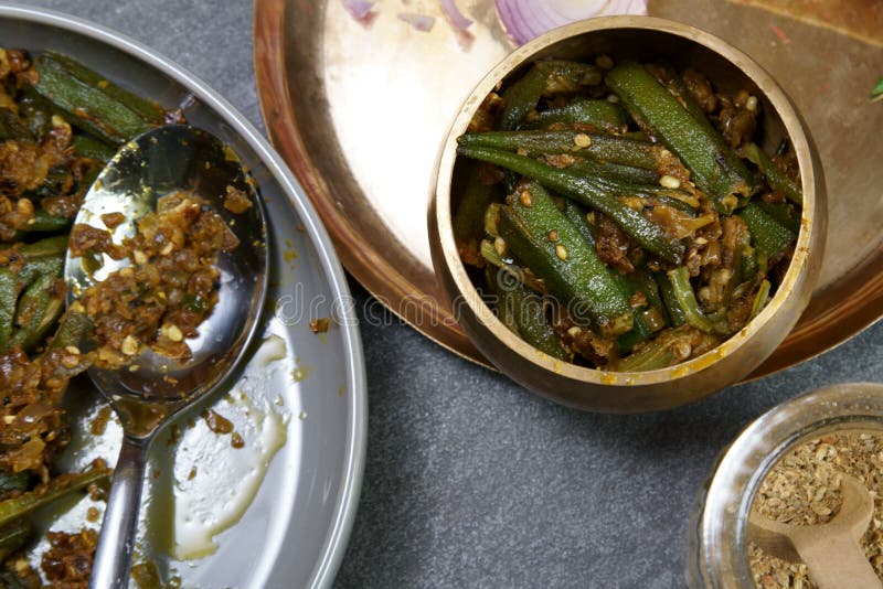 Bhindi Masala or Stuffed Bhindi or Okra, an Indian Vegetable Stock ...