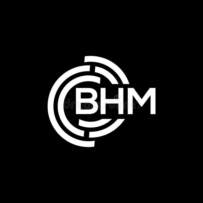 BHM Letter Logo Design on Black Background. BHM Creative Initials ...