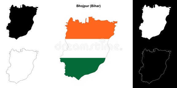 Bhojpur outline map stock vector. Illustration of india - 368824188