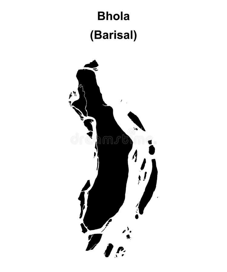 Bhola outline map stock vector. Illustration of outline - 371636066