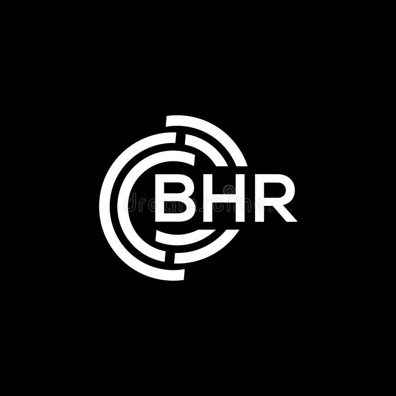 BHR Letter Logo Design on Black Background. BHR Creative Initials ...