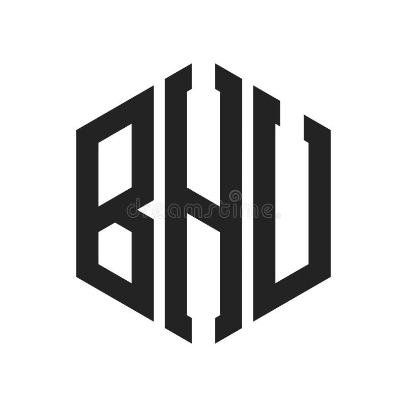 BHU Logo Design. Initial Letter BHU Monogram Logo Using Hexagon Shape ...