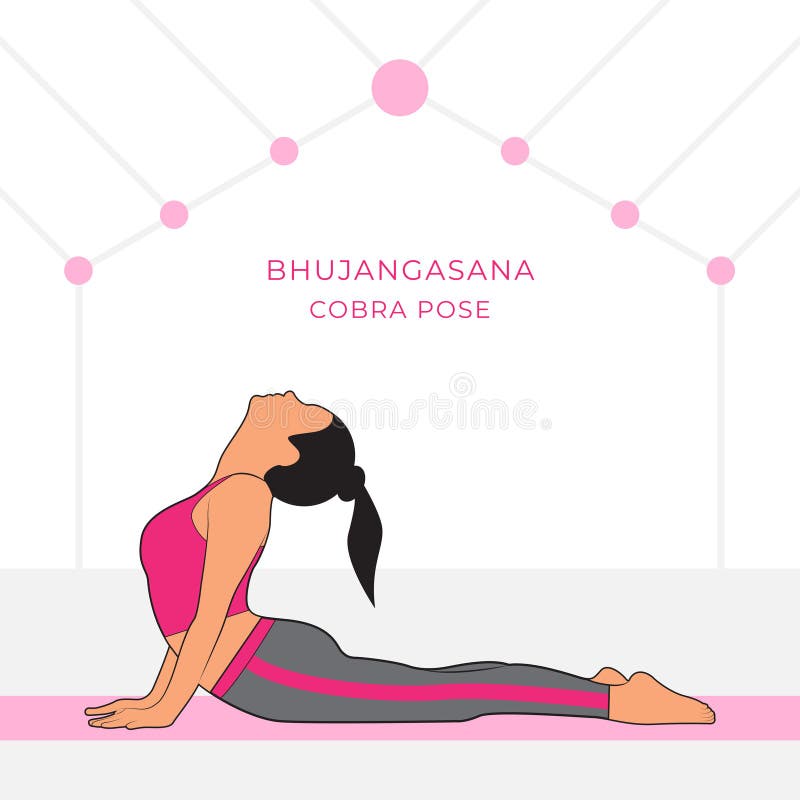 Yoga Pose Bhujangasana Cobra Pose Stock Vector - Illustration of yoga ...