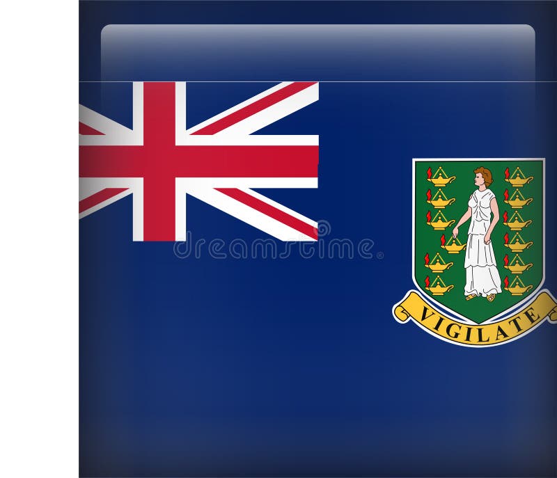 British Virgin Islands 3D Square Flag Vector Stock Illustration ...