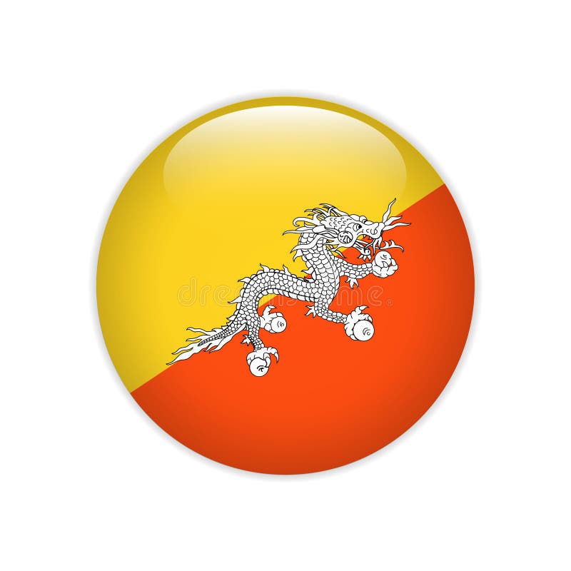 Bhutan flag on button stock vector. Illustration of circle - 137519153