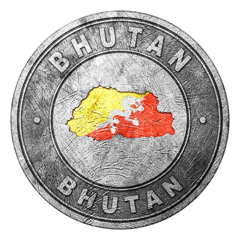 Bhutan Flag Button with Map Stock Illustration - Illustration of ...
