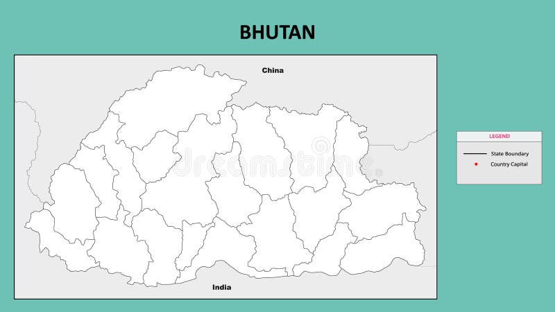 Bhutan Map. State and District Map of Bhutan Stock Vector ...