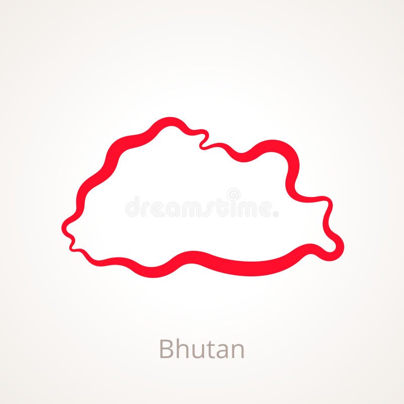 Bhutan - Outline Map stock vector. Illustration of shape - 270655382