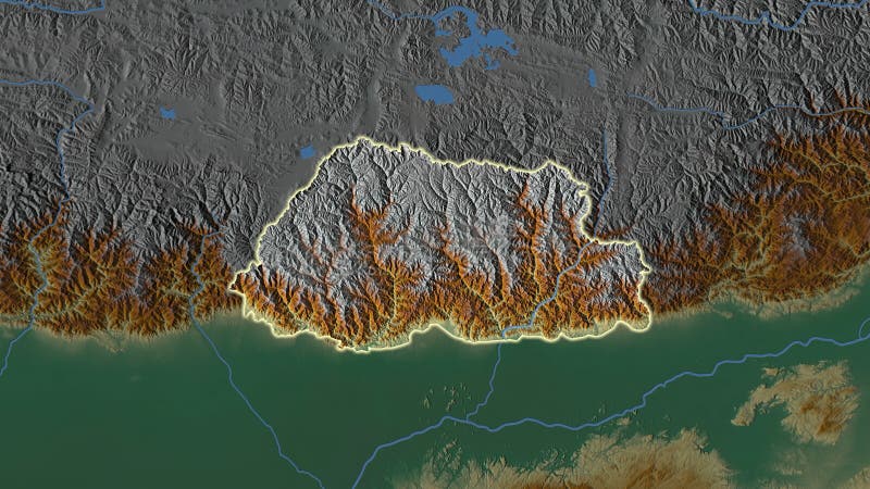 Bhutan - Relief. Composition Stock Illustration - Illustration of ...