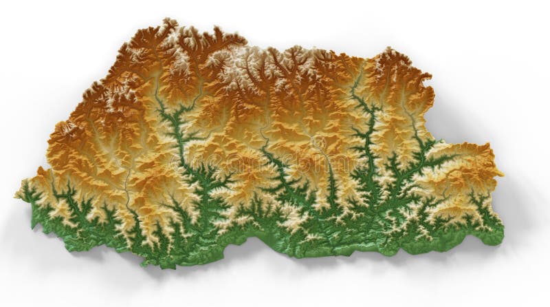 Bhutan relief map stock illustration. Illustration of satellite - 269414613