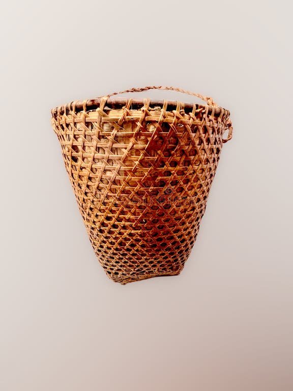 Bhutanese Bamboo Backpack Basket Stock Image - Image of iron, table ...