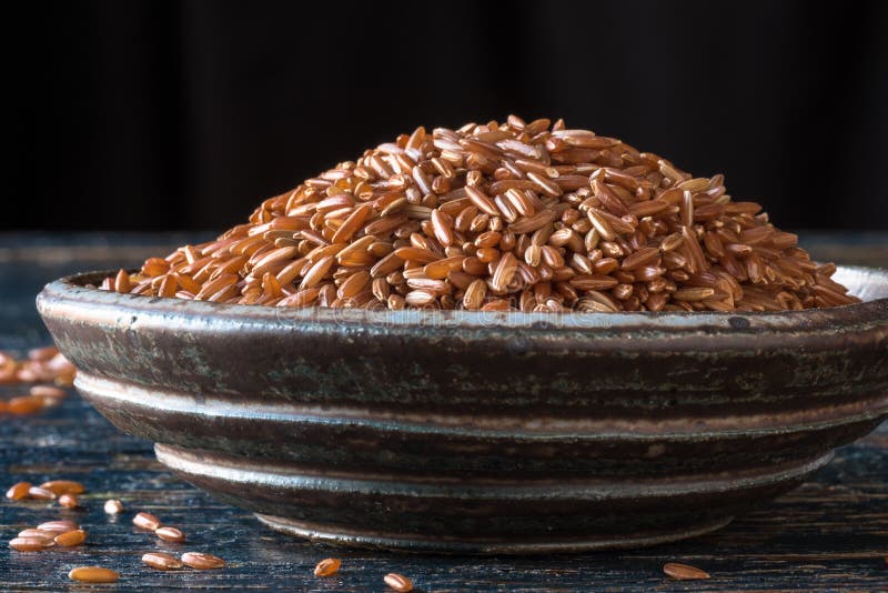 Bhutanese Red Rice in a Bowl Stock Image - Image of himalaya, protein ...