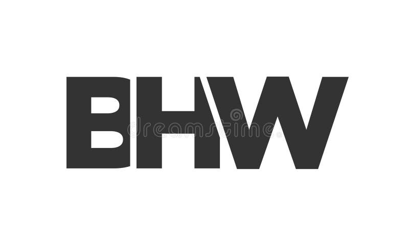 BHW Logo Design Template with Strong and Modern Bold Text. Initial ...