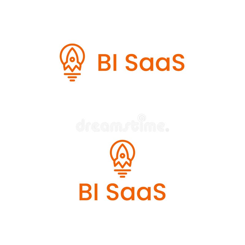 BI and Analytics SaaS Text with Rocket and Lightbulb Logo Stock Vector ...