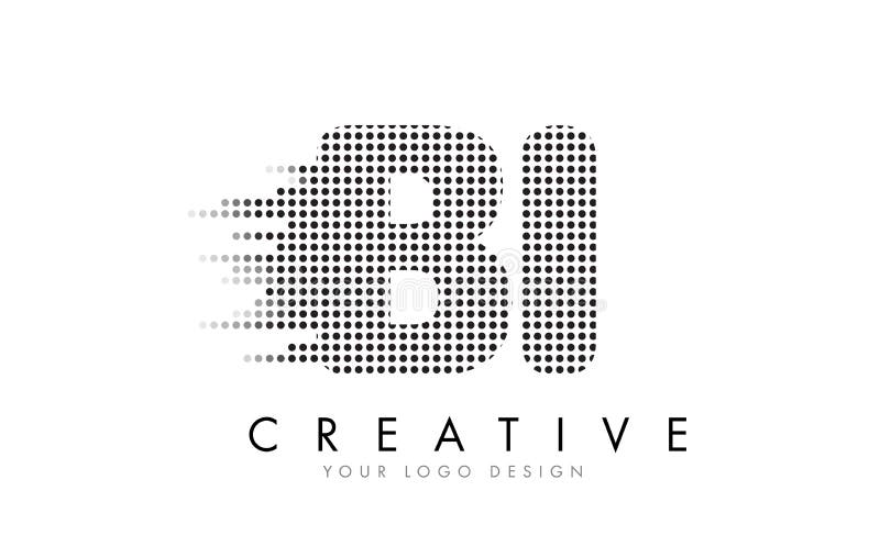 BI B I Letter Logo with Black Dots and Trails. Stock Vector ...