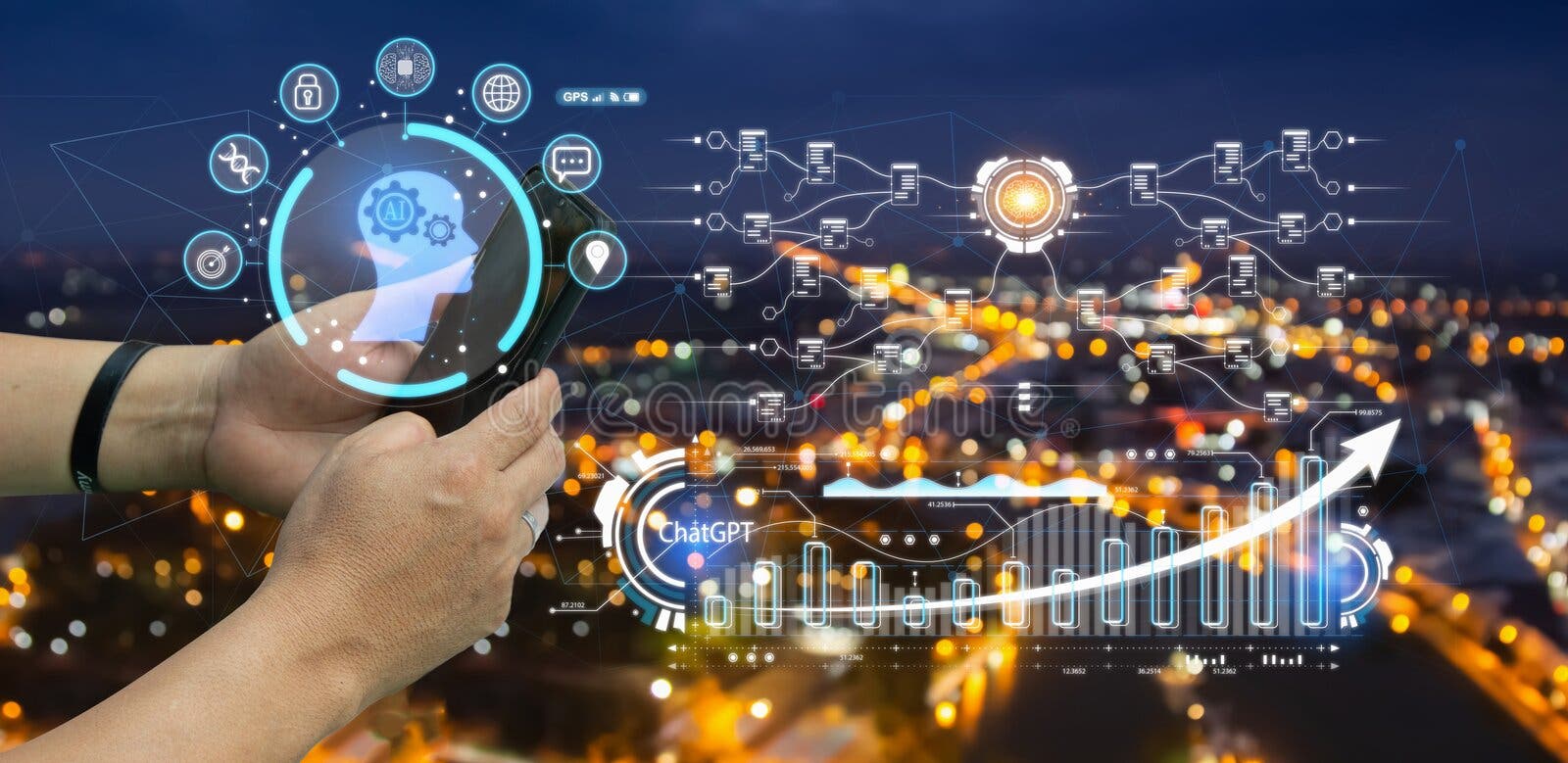 ChatGPT, Using and Chatting Artificial Intelligence Chatbot. Digital Chatbot, ChatGPT, Stock ...