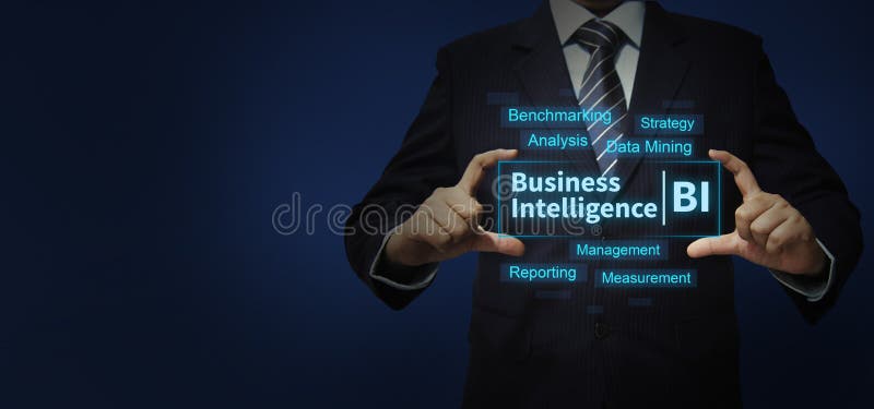 BI Business Intelligence Digital Concept with Business Person Stock ...