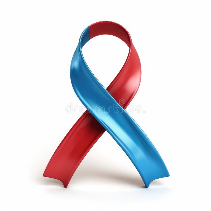 Abstract Red and Blue Ribbon, Symbol of Unity and Support Stock ...