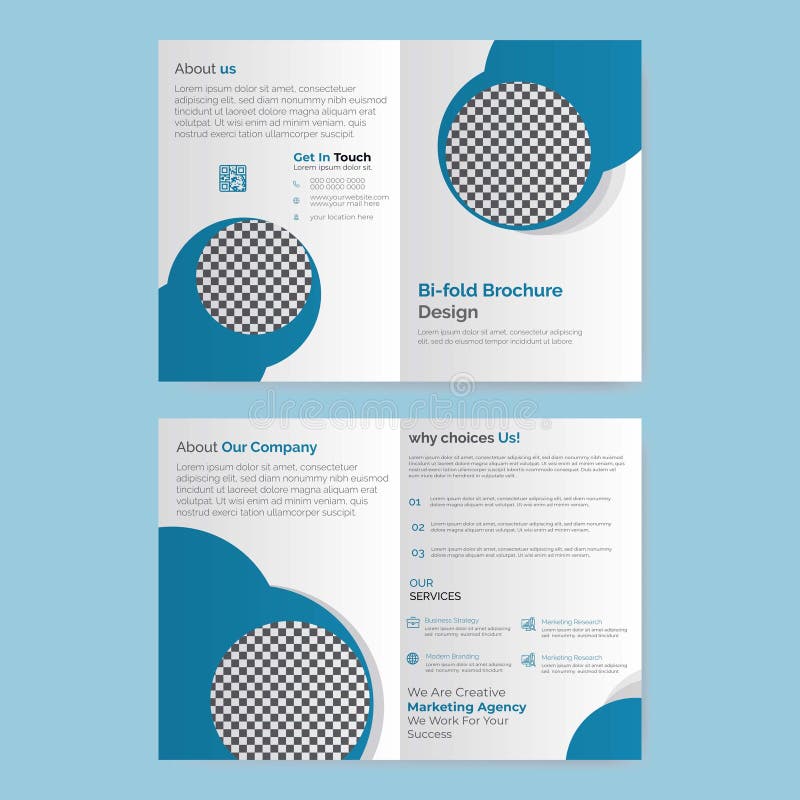 Bi-fold Brochure Design Featuring a Modern Layout Stock Illustration ...