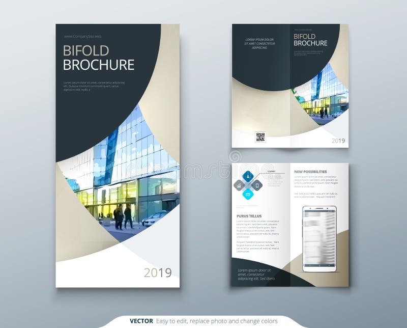 Bi Fold Brochure or Flyer Design with Circle. Creative Concept Flyer or ...
