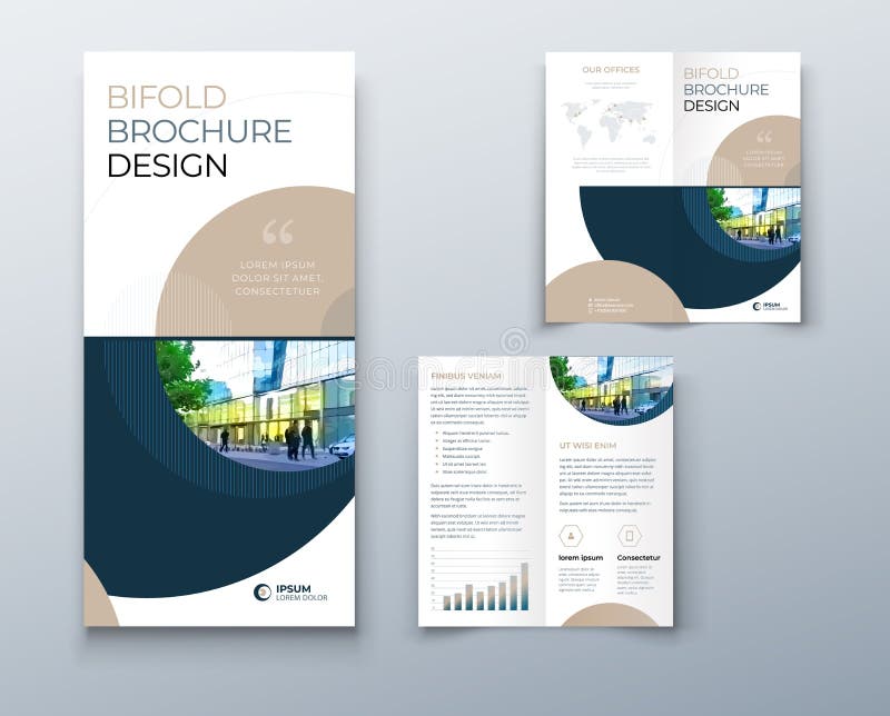 Bi Fold Brochure or Flyer Design with Circle. Creative Concept Flyer or ...