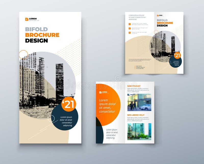 Bi Fold Brochure or Flyer Design with Circle. Creative Concept Flyer or ...