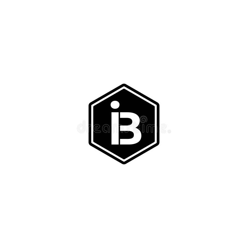 BI and IB I or B Initial Letters Hexagon Shape Mogogram Logo Design ...