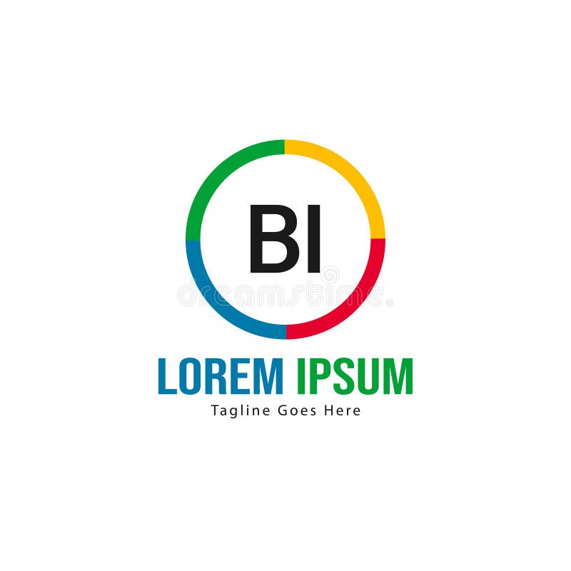 BI Letter Logo Design. Creative Modern BI Letters Icon Illustration ...