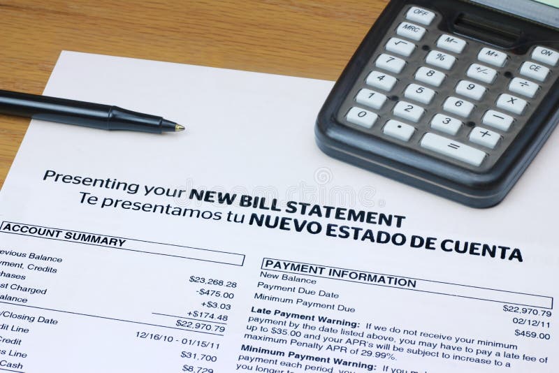 Bill Statement Closeup stock image. Image of bank, balance - 10811919