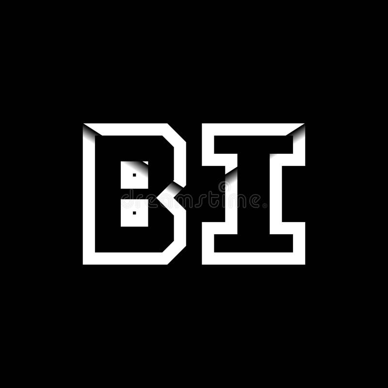 BI Monogram Envelope Shape Style Stock Vector - Illustration of lines ...