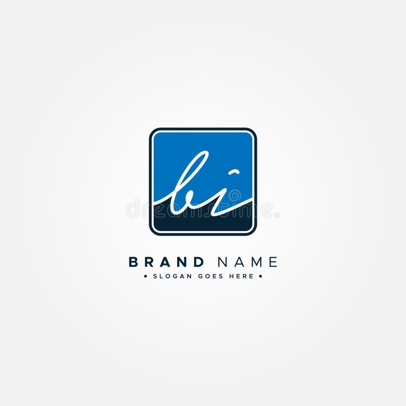 BI Signature Logo - Handwritten Vector Logo Template for BI Alphabet ...