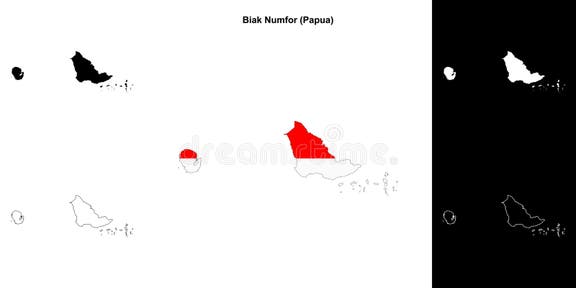 Biak Numfor outline map stock vector. Illustration of indonesia - 356958005