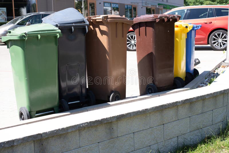 Bialystok, Poland, 07.09.2024. Garbage Cans of Different Colors, Waste ...